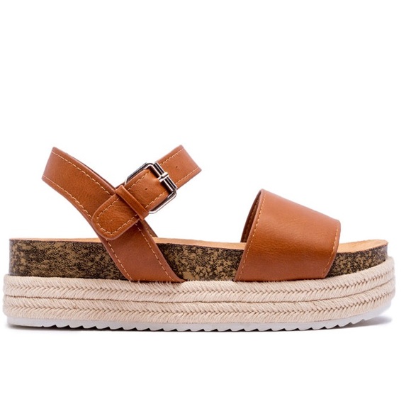 Qupid | Shoes | Qupid Shoes Cancun Tan Espadrille Raffia Flatform ...